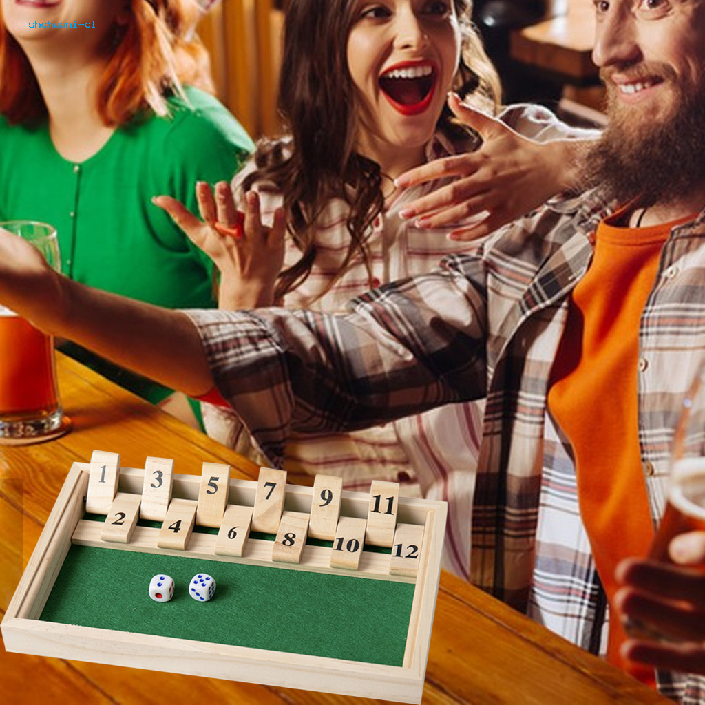 shchuani Math Skills Board Game Wooden Box Dice Game Traditional Wooden ...