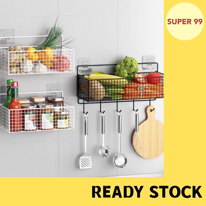 Kitchen Shelf Ginger Garlic Handy Tool Wall / Basket Shelf Wall Corner ...