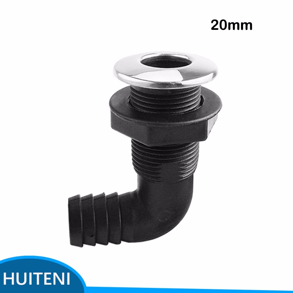 Water Drain Scupper 90 Degree Elbow Black Connector Hose Outlet Thru ...