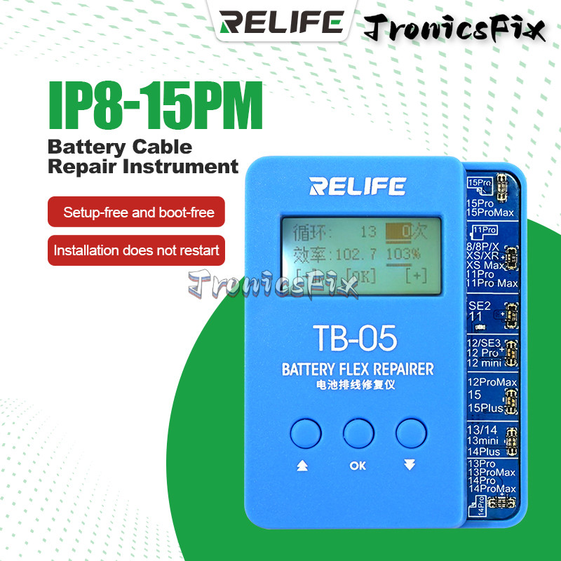 RELIFE TB-05 Battery Repair Instrument for IP8~15/Pro/Plus/Pro Max Battery Data Reading Writing ...