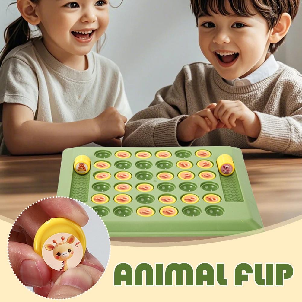 Animal Flipping Chess Set Educational Two-player Memory Card ...
