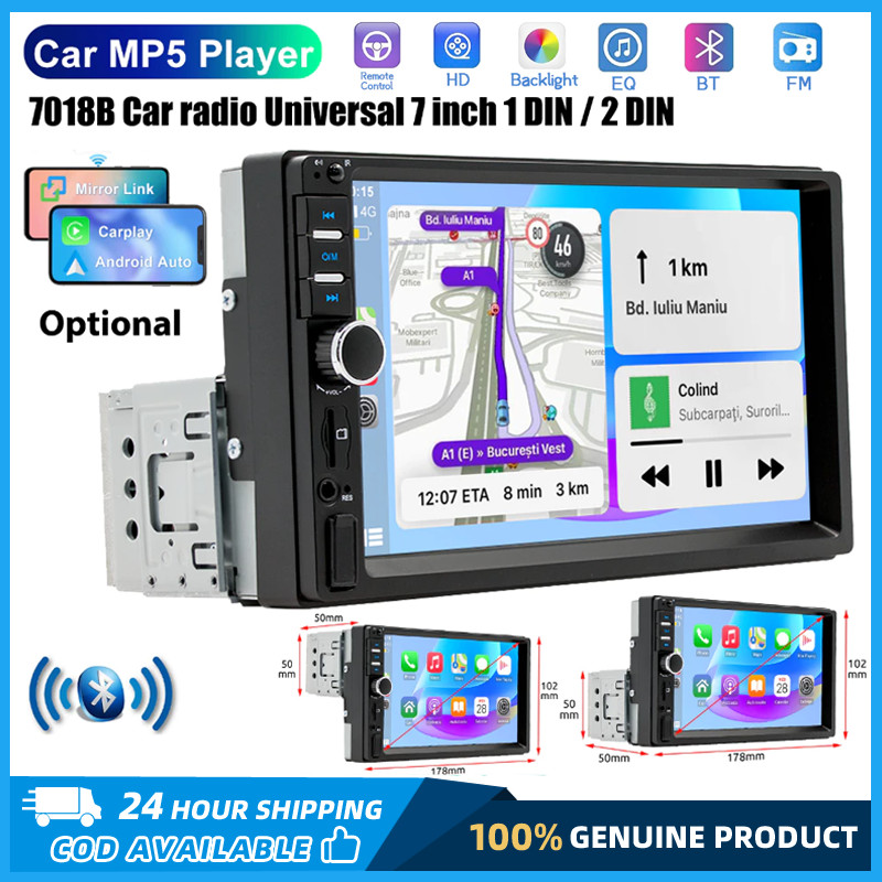 7018B Car Stereo Radio 7" HD Touch Screen MP5 Player with Mirror Link ...