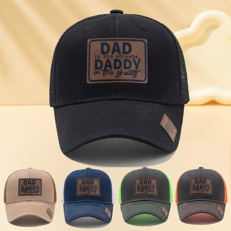 Stylish Street Dad Hat, Loose Baseball Cap with Mesh Back and Patch ...