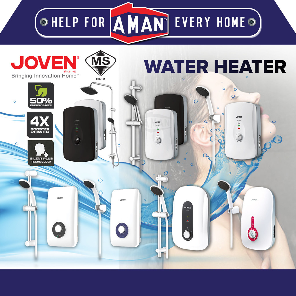 JOVEN Water Heater With Pump Rain Shower Bathroom Instant Hot Water ...