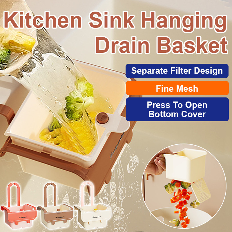 sink hanging Kitchen Filter Basket Drainage Basket Dish Shelf removable ...