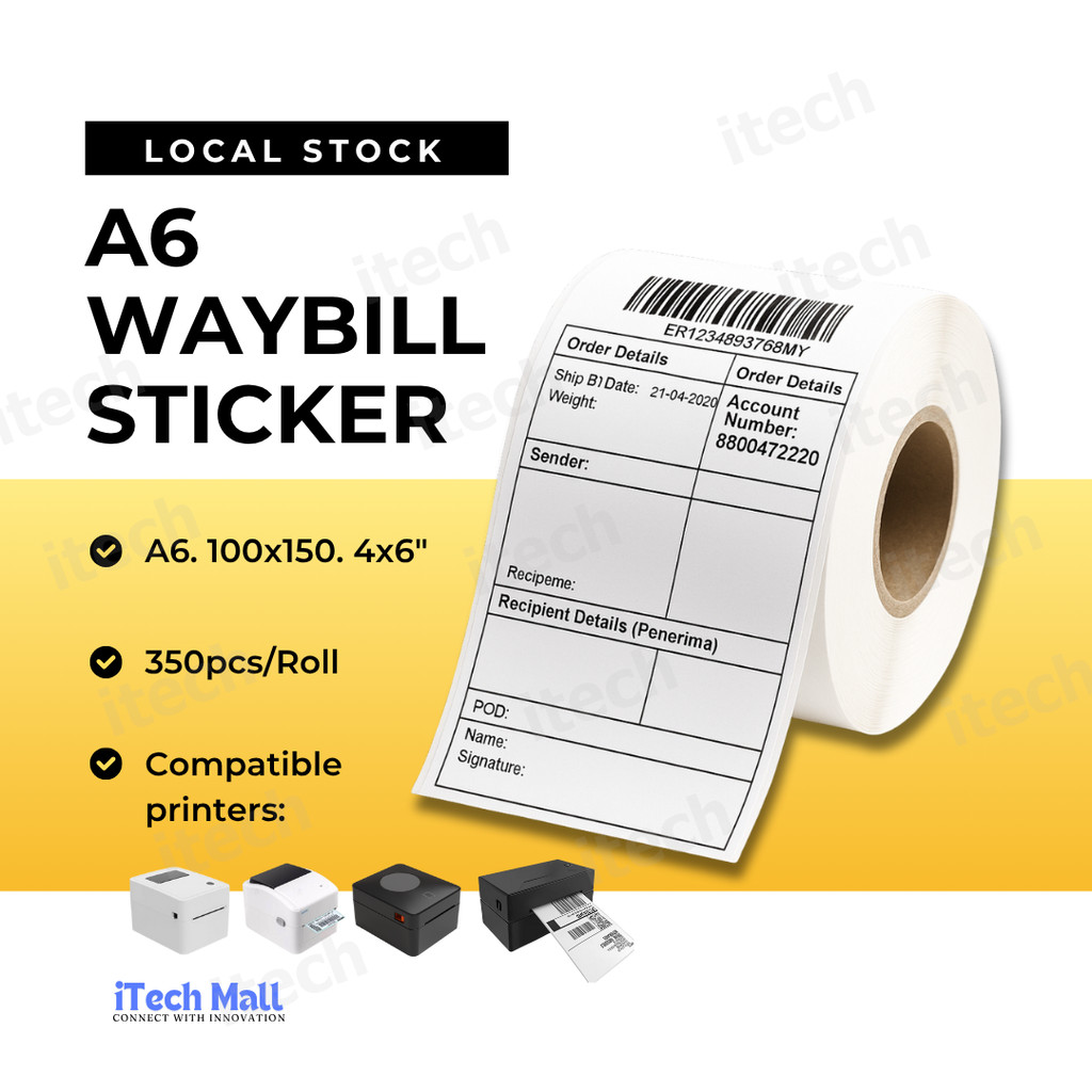 A6 Thermal Waybill Sticker Consignment Note 100x150 100mm Shipping ...