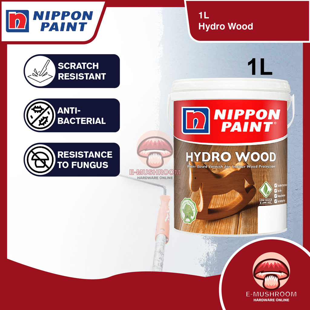 1L Nippon Paint Hydro Wood Cat Water Based Cat Varnish Asas Air Anti ...