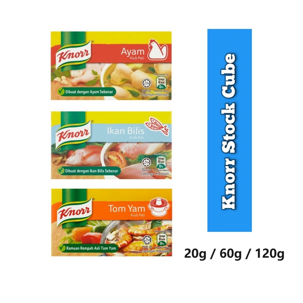 Knorr Kiub Pati / Stock Cube (Ayam / Ikan bilis / Tom Yam) 20g 60g 120g ...