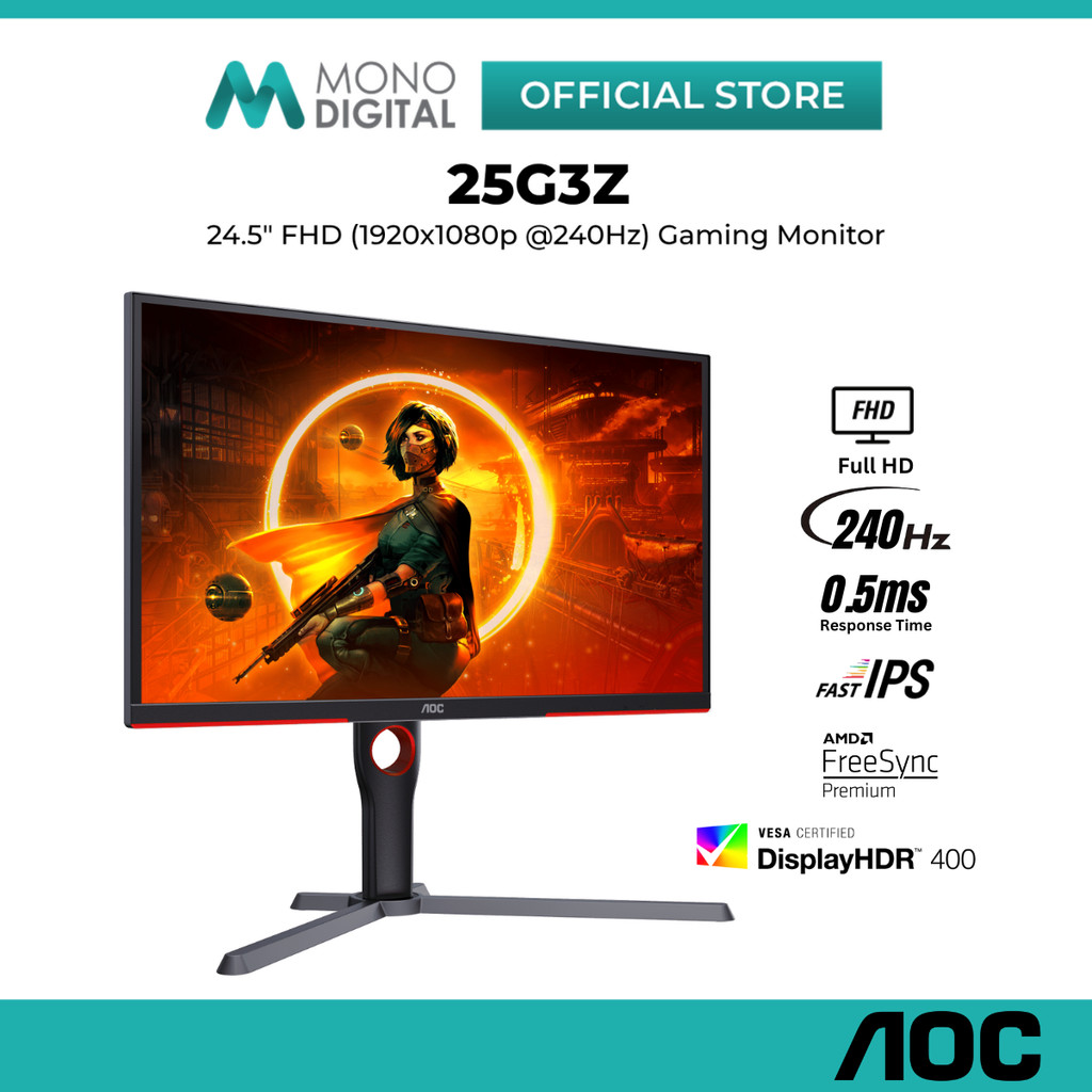 AOC 24.5" 25G3Z IPS PANEL / 25G3ZM LED VA PANEL FHD (1920x1080 @240HZ ...
