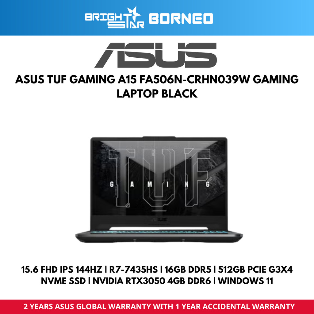 ASUS Tuf Gaming A15 FA506N-CRHN039W Laptop - 15.6" 144HZ/R7-7435HS/16GB ...