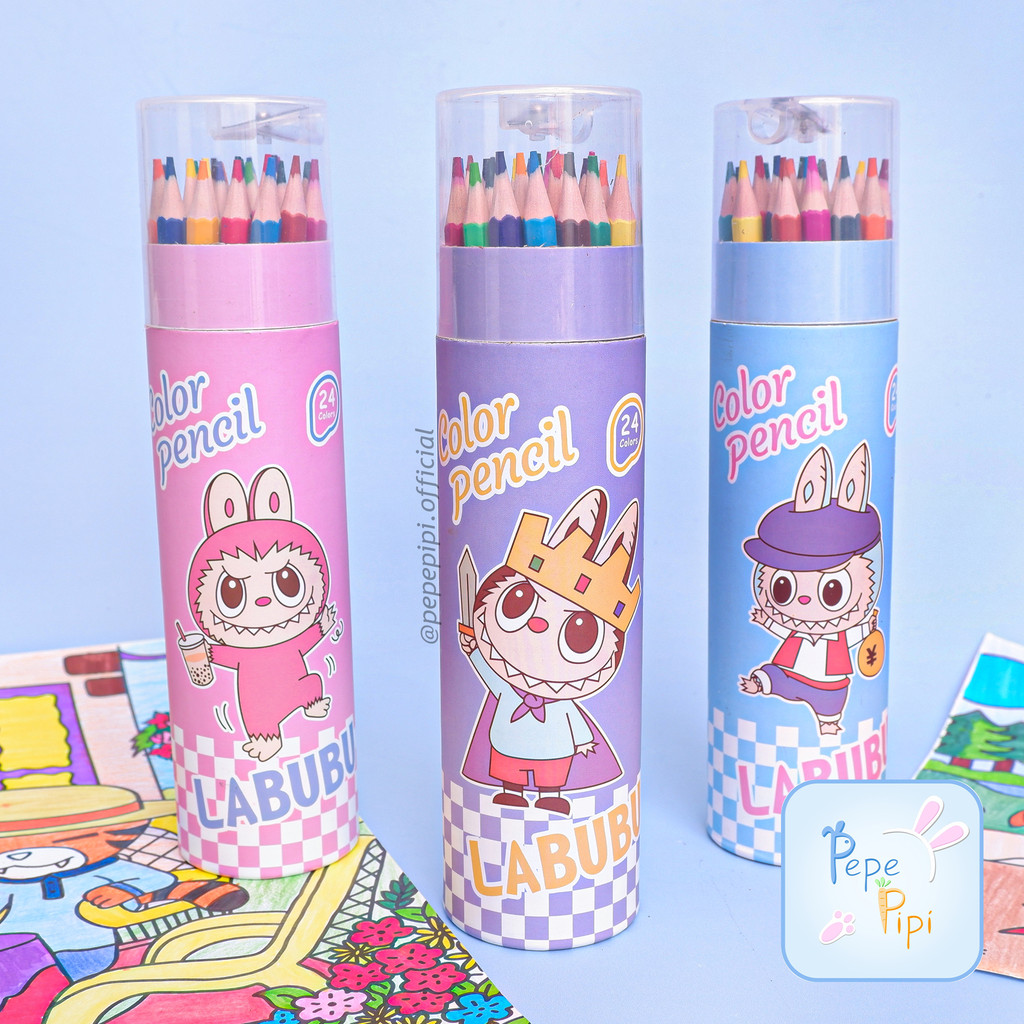 Labubu High Tube Colored Pencils 24 Colors Colored Pencil Coloring ...