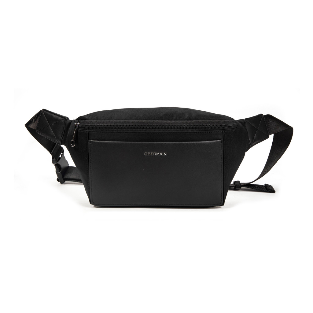 OBERMAIN Men's Waist Bag / Nylon Mix Leather / Black / OBY554P4 ...
