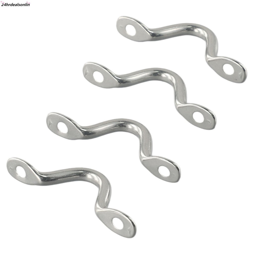 4Pcs 5mm Stainless Steel Wire Eye Strap Boat Marine Tie Down Hook ...
