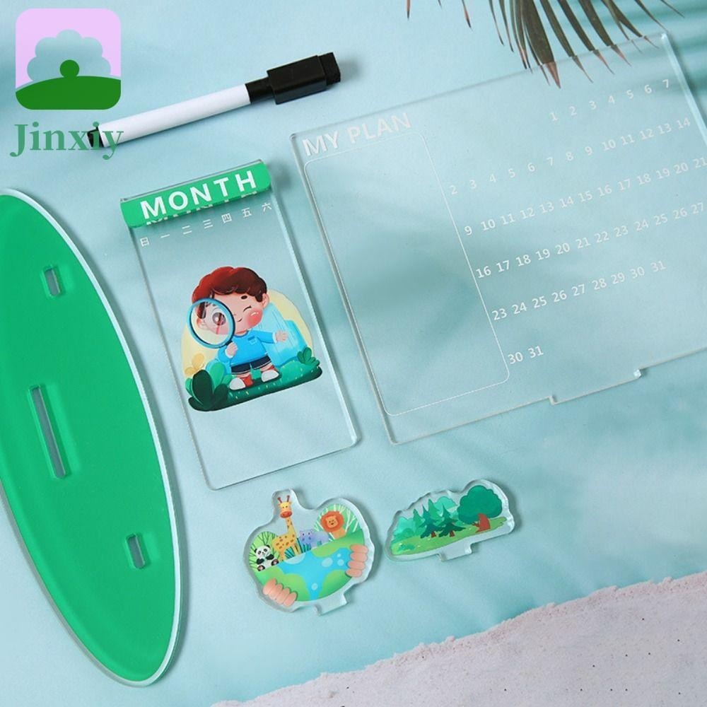 JINXIY Slider Perpetual Calendar, Erasable Message Board Transparent ...