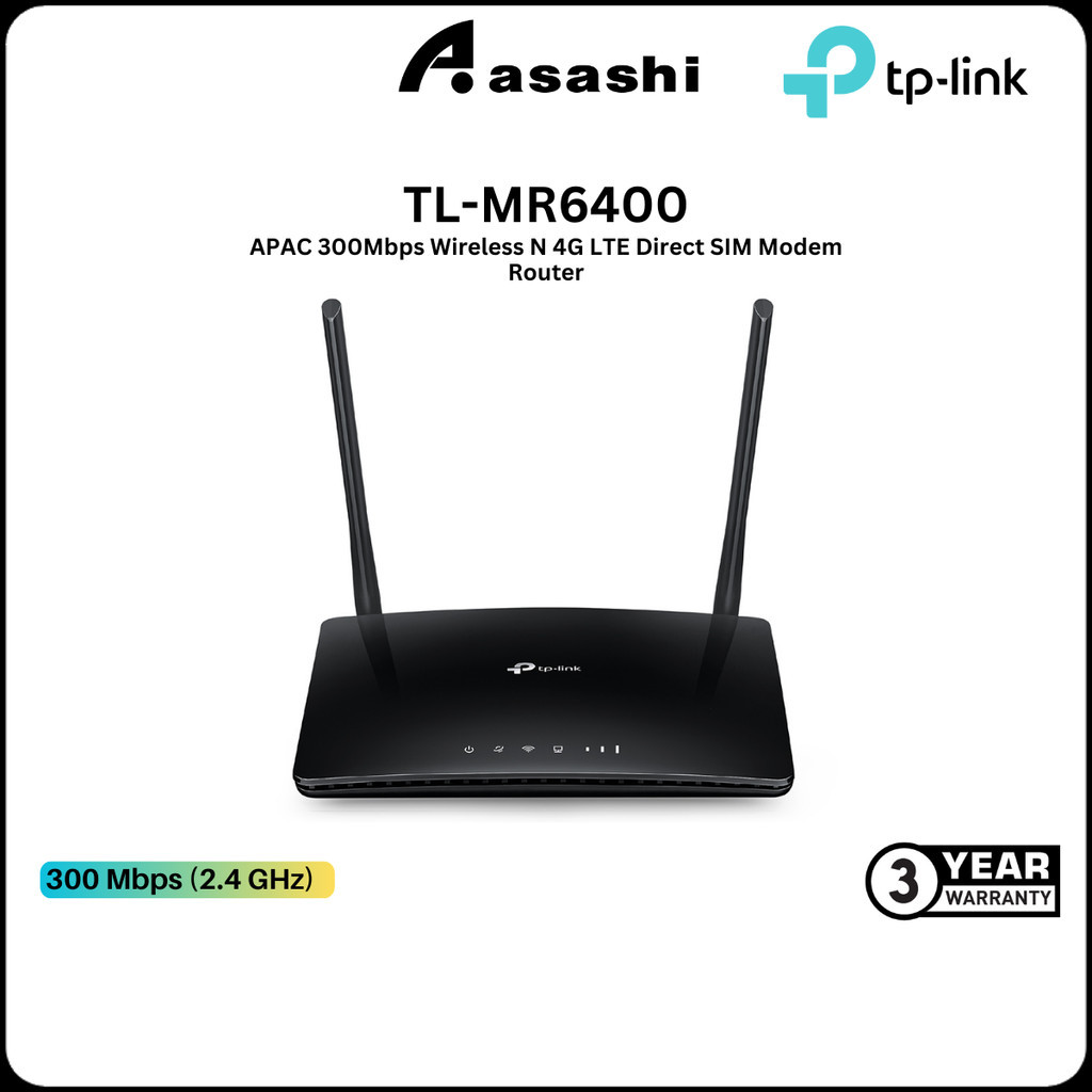 TP-Link TL-MR6400 APAC 300Mbps Wireless N 4G LTE Direct SIM Modem ...