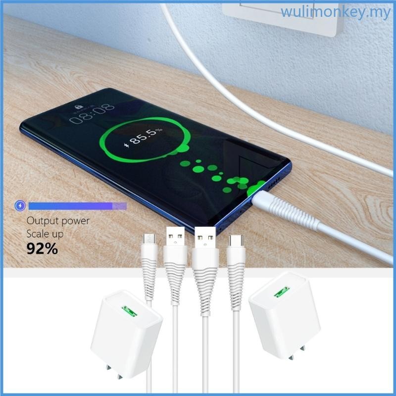 WU 22 5W Power Adapter 2Pin Flat Quick Charging Head with USB 5Pin Type ...