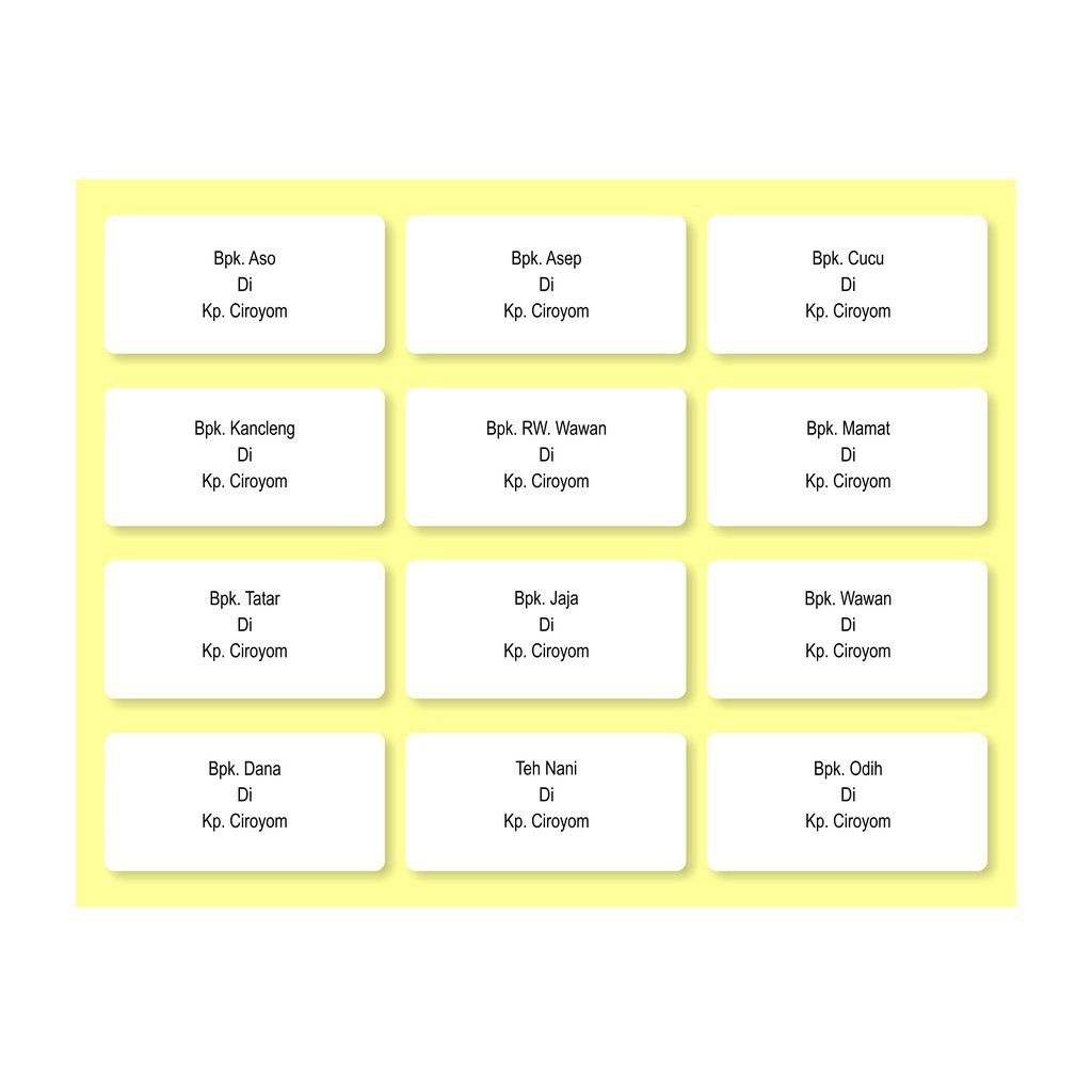 Wedding Invitation Name Label Printing Services 103 Plain | Shopee Malaysia