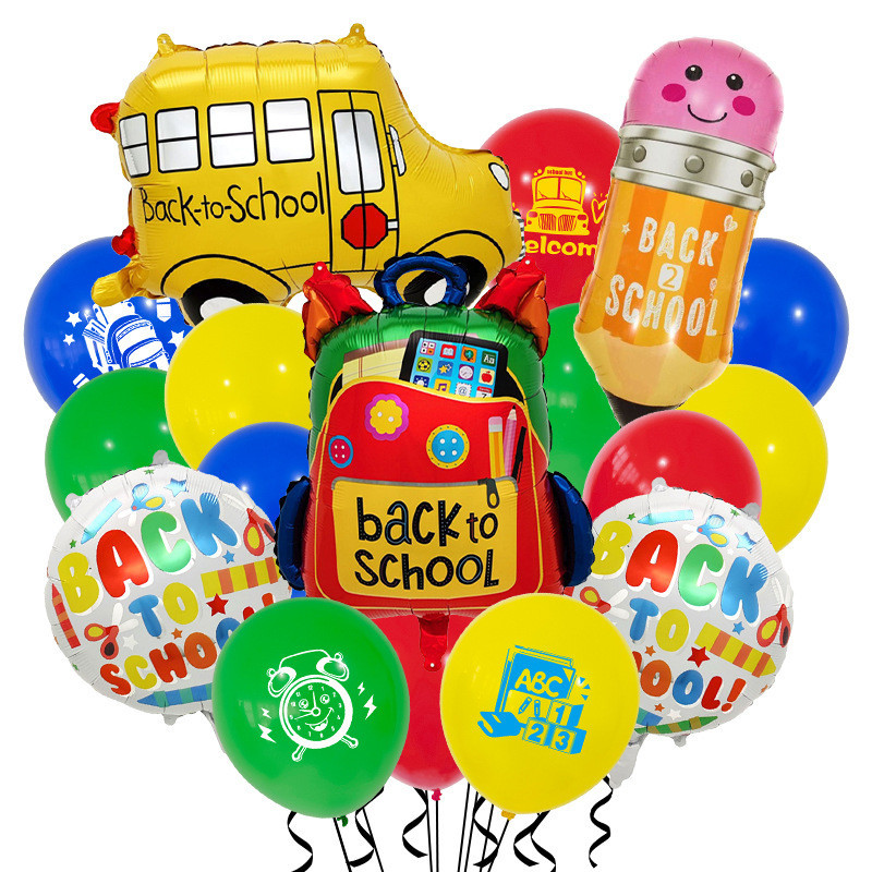 Happy-Party 19pcs Welcome Back to School Party Decoration Balloon ...