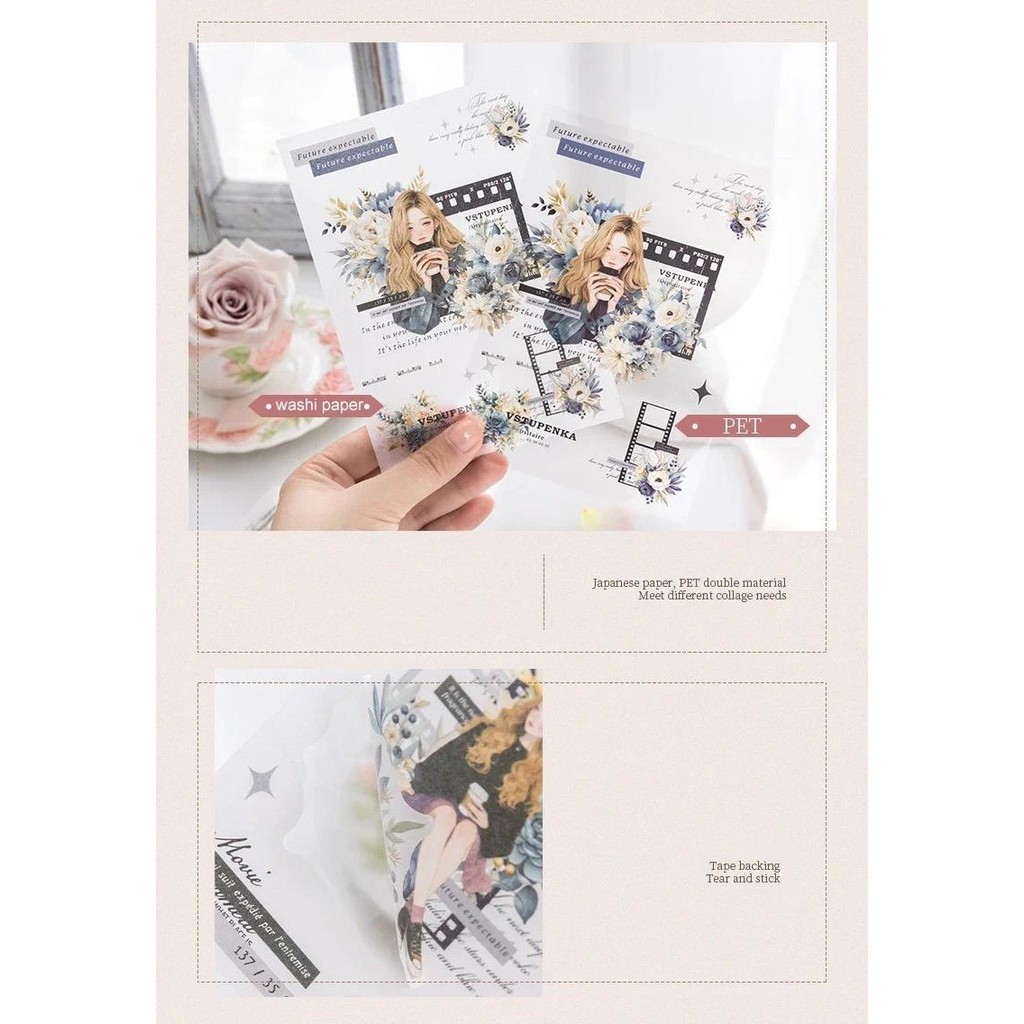 JIANWU Unscrutable Romance Series Vintage Character Flower Material ...