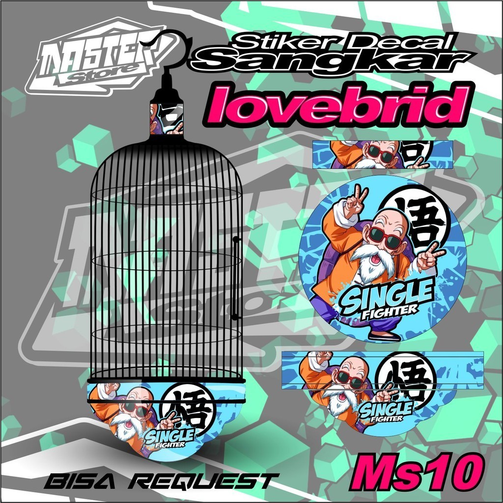 Lovebird Bird Cage Decal Sticker Decal Tebok Love Bird Round Cage Can ...