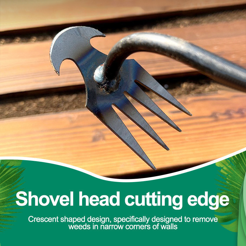 Durable steel hardened hand-held weeding tool for gardening with shovel ...