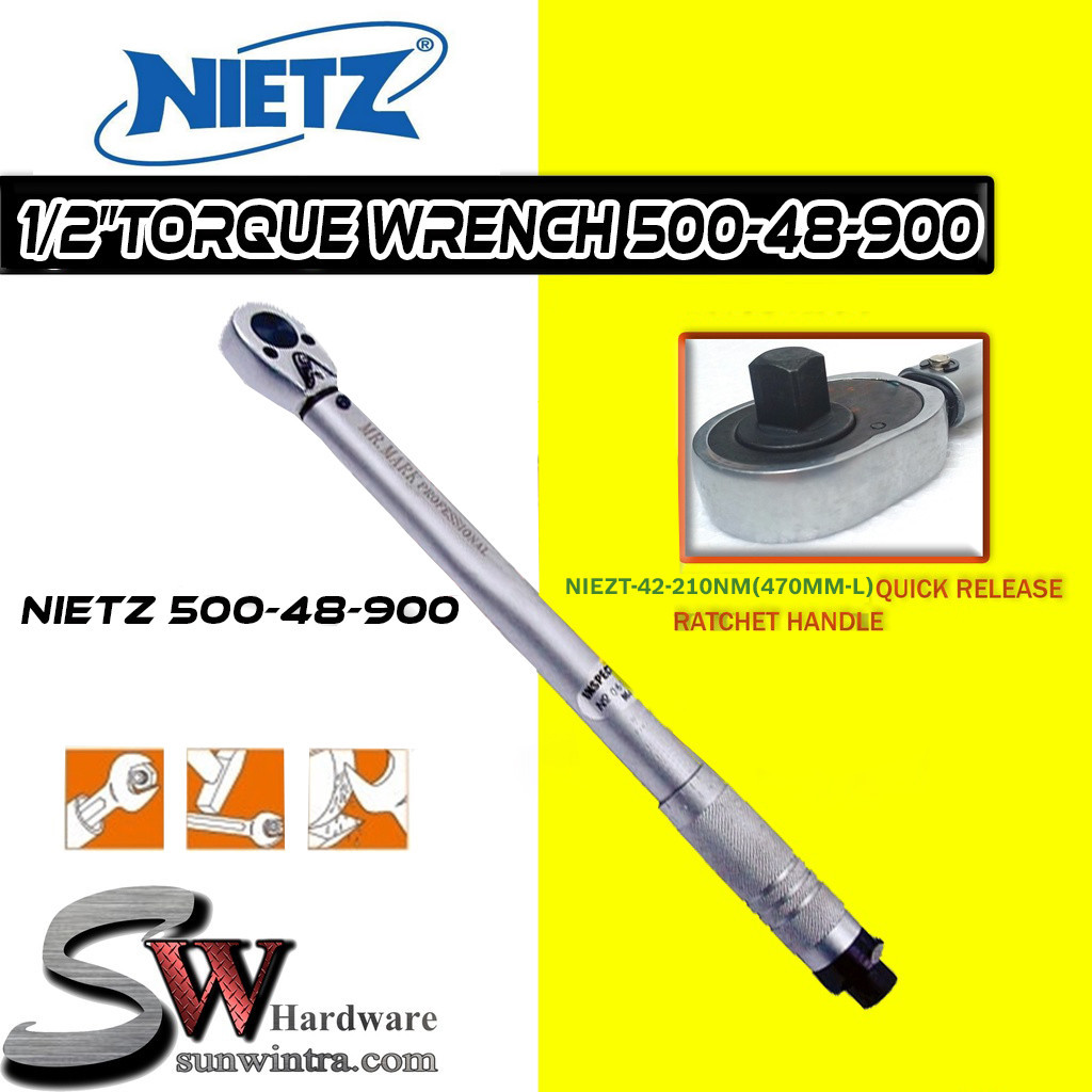 NIEZT 500-48-900 1/2" TORQUE WRENCH 42 - 210Nm 3-155FT-LB | Shopee Malaysia