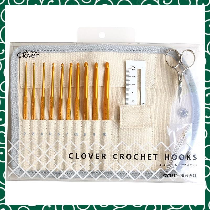 Clover crochet hook set, 10 crochet hooks, 3 tapestry needles, mini ...