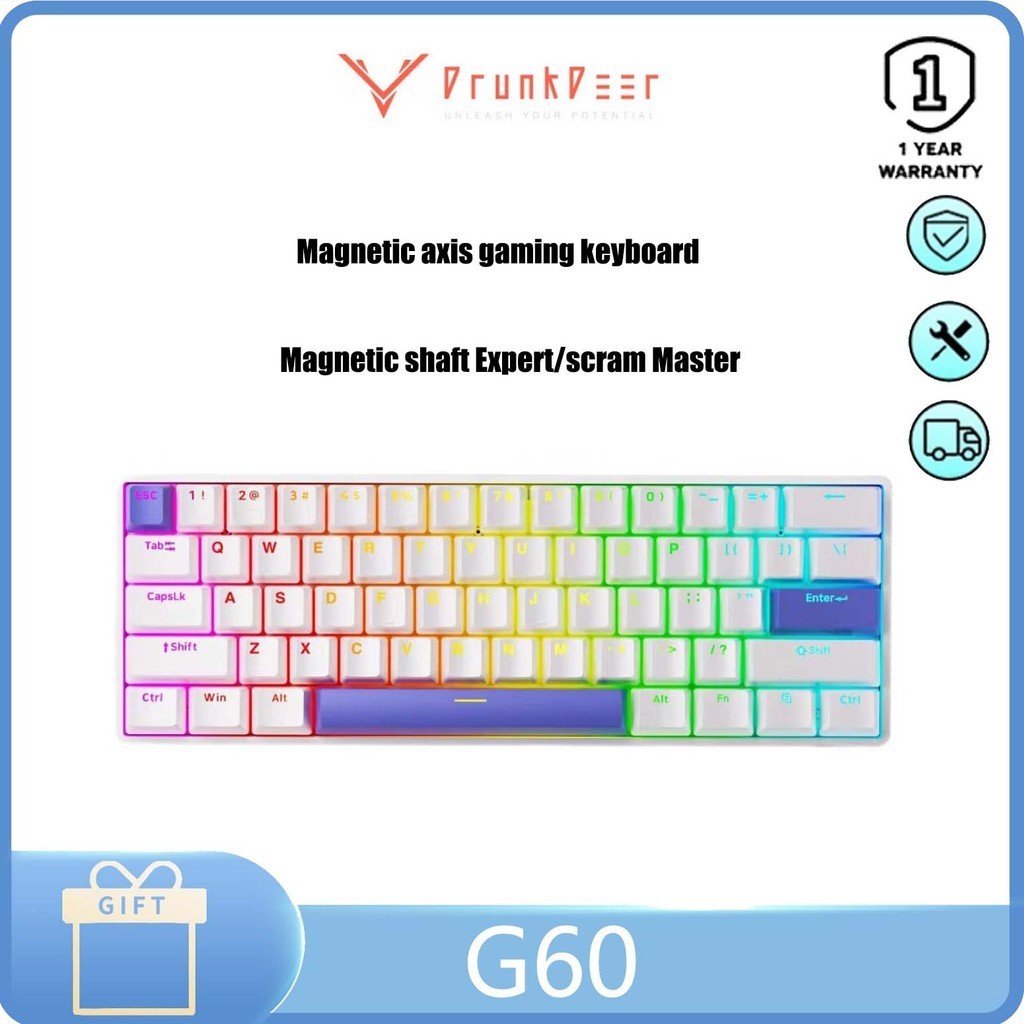 Drunk Deer G60 Wired adjustable key path Magnetic axis gaming keyboard ...