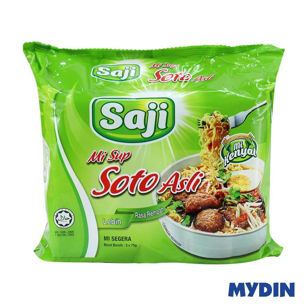 Saji Sajimee Instant Noodles Original Soto Soup Flavour (75g x 5 ...