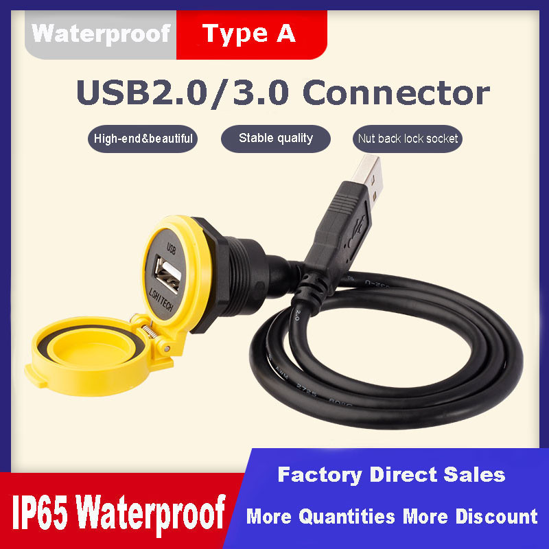Waterproof IP65 Industrial 22.5mm USB2.0 USB3.0 Female Socket Jacks ...