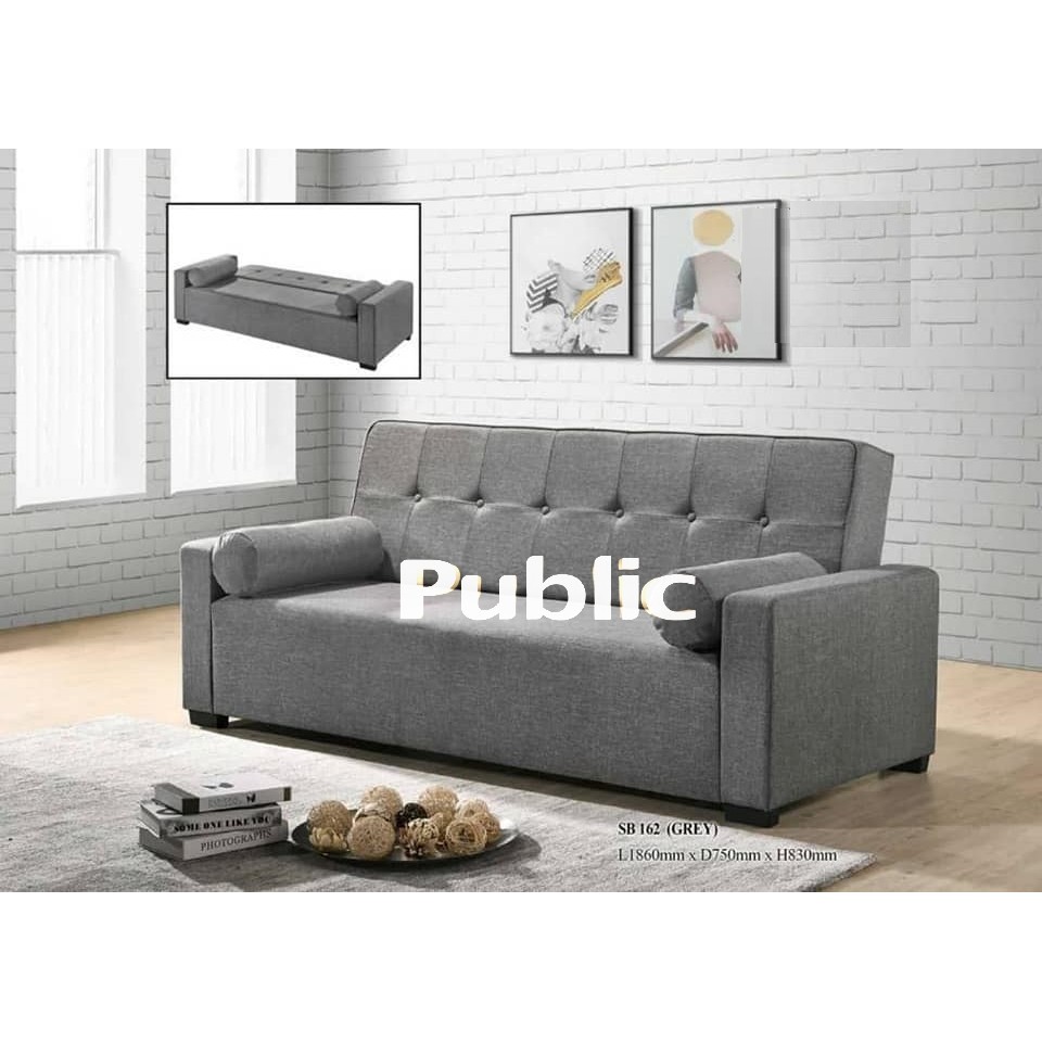 𝙏𝙀𝙍𝙈𝙐𝙍𝘼𝙃 Percuma 2 Bantal Sofa Katil Kain Kelabu 3 Seater | Shopee Malaysia