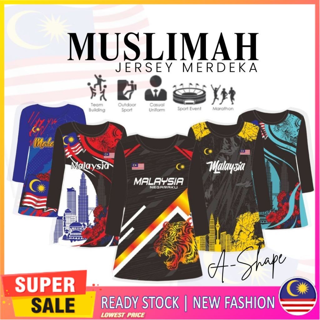G4U_ JERSEY MALAYSIA MUSLIMAH Blouse Merdeka Jersey Murah Bendera ...