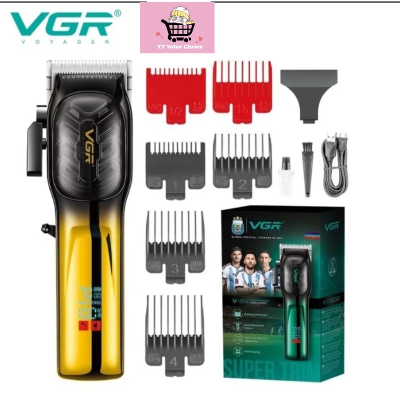 [NEW MODEL]VGR V-654 Professional Hair Clipper with 200-Minute Runtime, LED Display, and 6 Guide ...