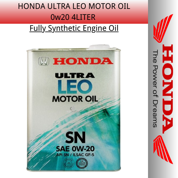 HONDA ULTRA LEO MOTOR OIL 0w20 Fully Synthetic Engine Oil 4 LITER ...