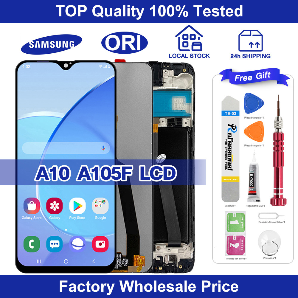 Original LCD With Frame For SAMSUNG Galaxy A10 A105 LCD Display Screen Digitizer Assembly ...
