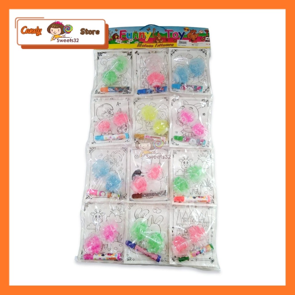 沙漏流沙+水彩画笔 EJS 12pcs Sand Glass Quicksand + Colouring Board Kids Fun ...