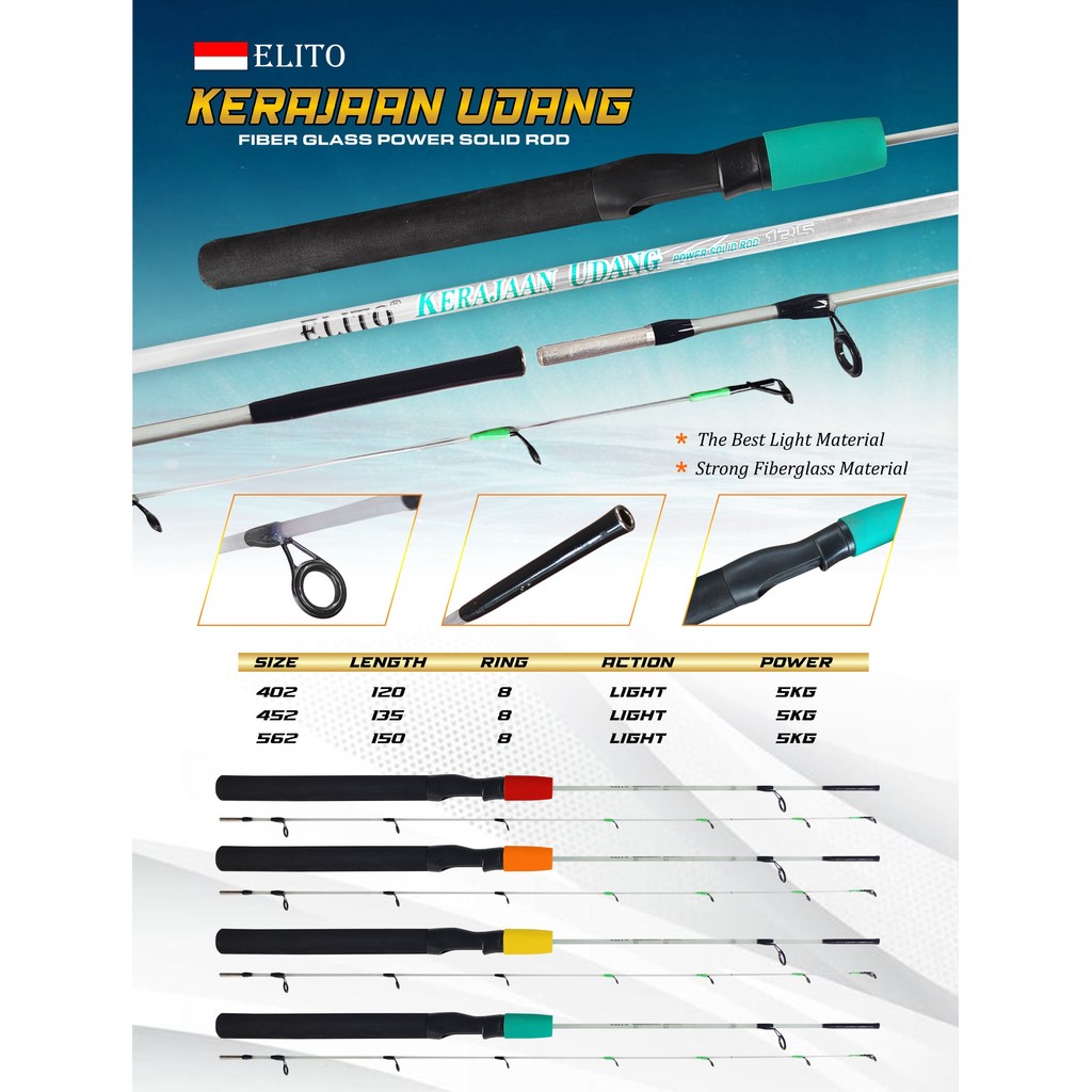 Elito Fishing Rod Kingdom Shrimp Power Fiber Solid Shrimp Rod Length ...