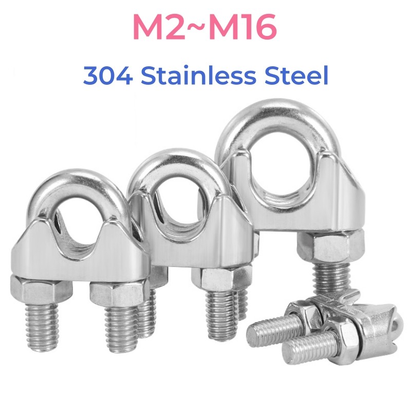 304 Stainless Steel Rope Clip Cable Bolts Rigging M2 M3 M4 M5 M6 M8 M10 ...