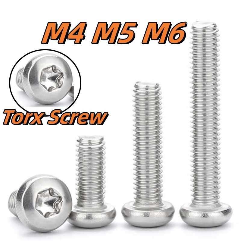 Torx Screw M4 M5 M6 A2-70 304 Stainless Steel torx round head screw ...