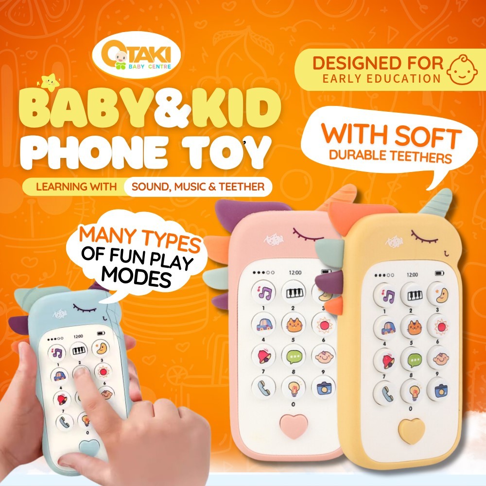 Baby Toys Kids Toy Phone with Soft Teether Musical Early Educational ...