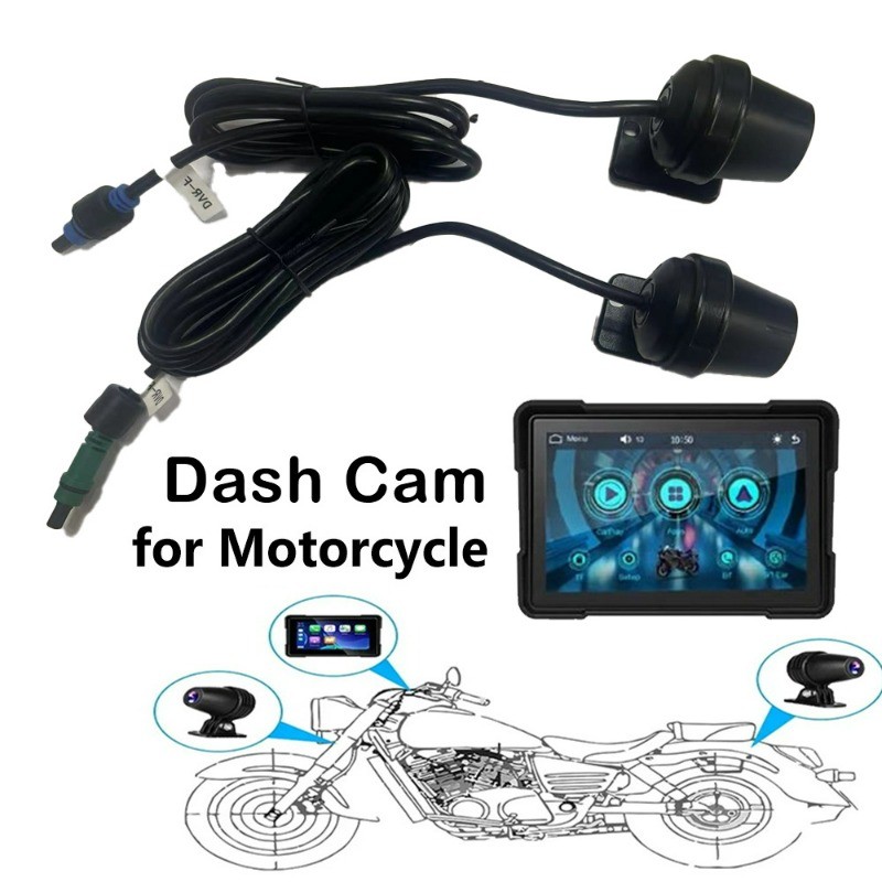 4pin Recording Camera for 5" inch Motorcycles Navigation GPS DVR ...