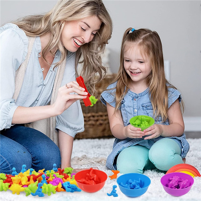 Montessori Counting Dinosaurs Sensory Toys Matching for Kids Learning ...