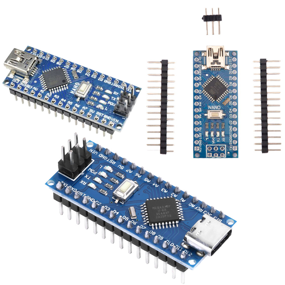 Pcbfun NANO V3.0 ATmega328P-AU CH340/ CH340C Mini USB Micro/TYPE-C ...