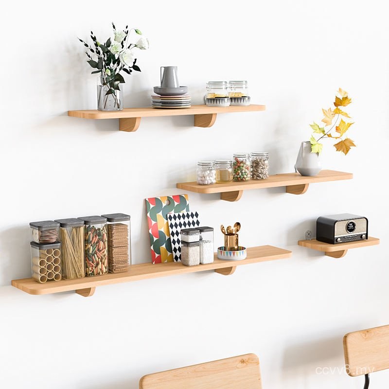 Rak muka dinding atas dinding kayu pepejal tanpa buat lubang partisi ...