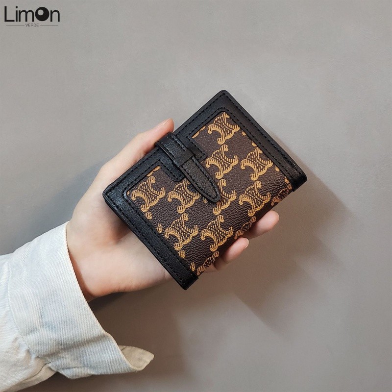 2024 New Style Wallet Women Retro Fashion Printed Plaid Folding Wallet ...