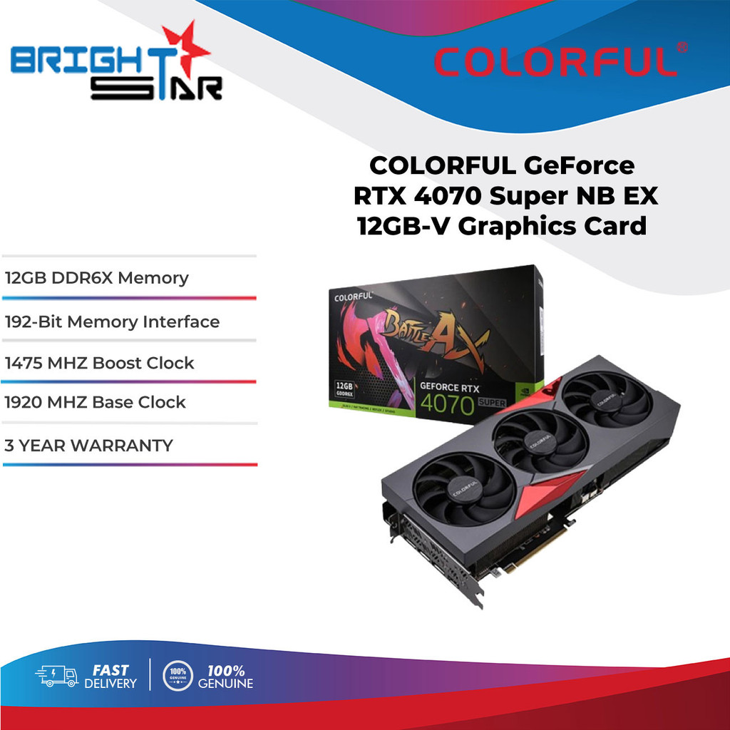NVIDIA® Graphic Card COLORFUL GeForce RTX 4070 SUPER NB EX-V (12GB ...