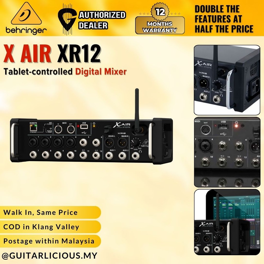 Behringer X Air XR12 Tablet-controlled Digital Mixer - 16 Channels ( XR-12 / XAir XR-12 / X-Air ...