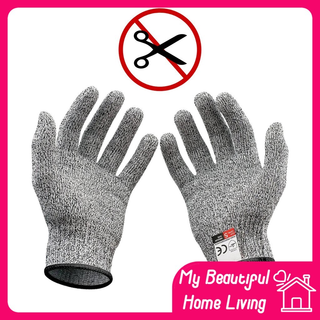 (HIGH CUT RESISTANCE) Cut Resistant Gloves Food Grade Level 5.5 ...
