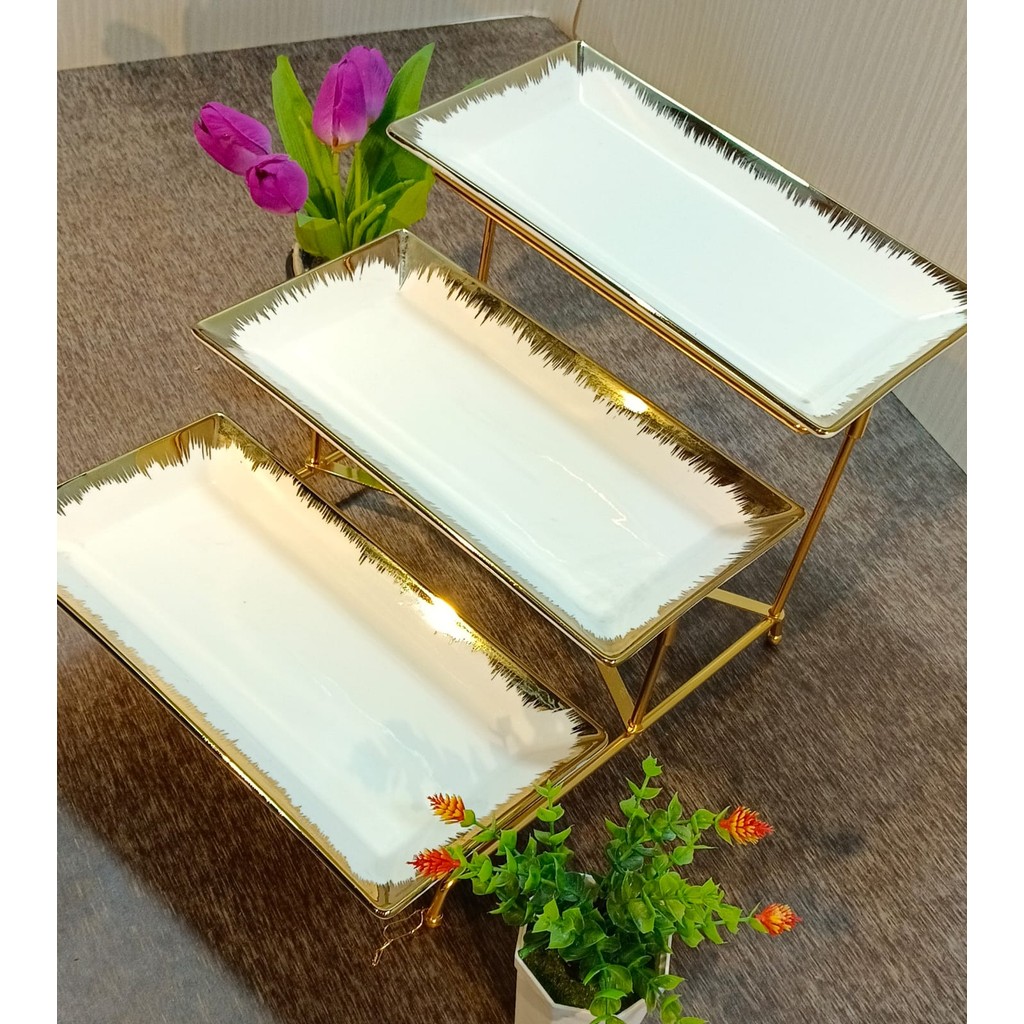Cake Holder / Square Cake Plate Stacking 3 model A | Shopee Malaysia