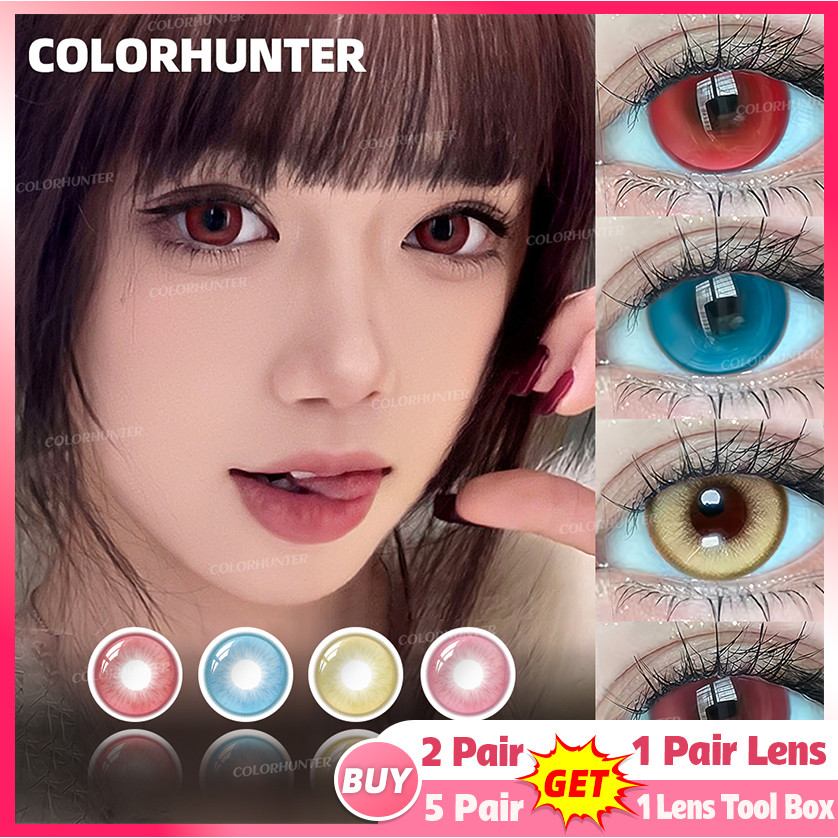 COLORHUNTER Red Contact Lenses 2PCS Cosplay Makeup Colored Series ...